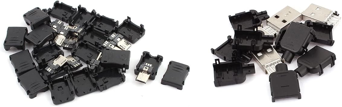 sourcing map USB Male Connector 5 Pack 4-Pin Type a and 10 Pack 5-Pin ...