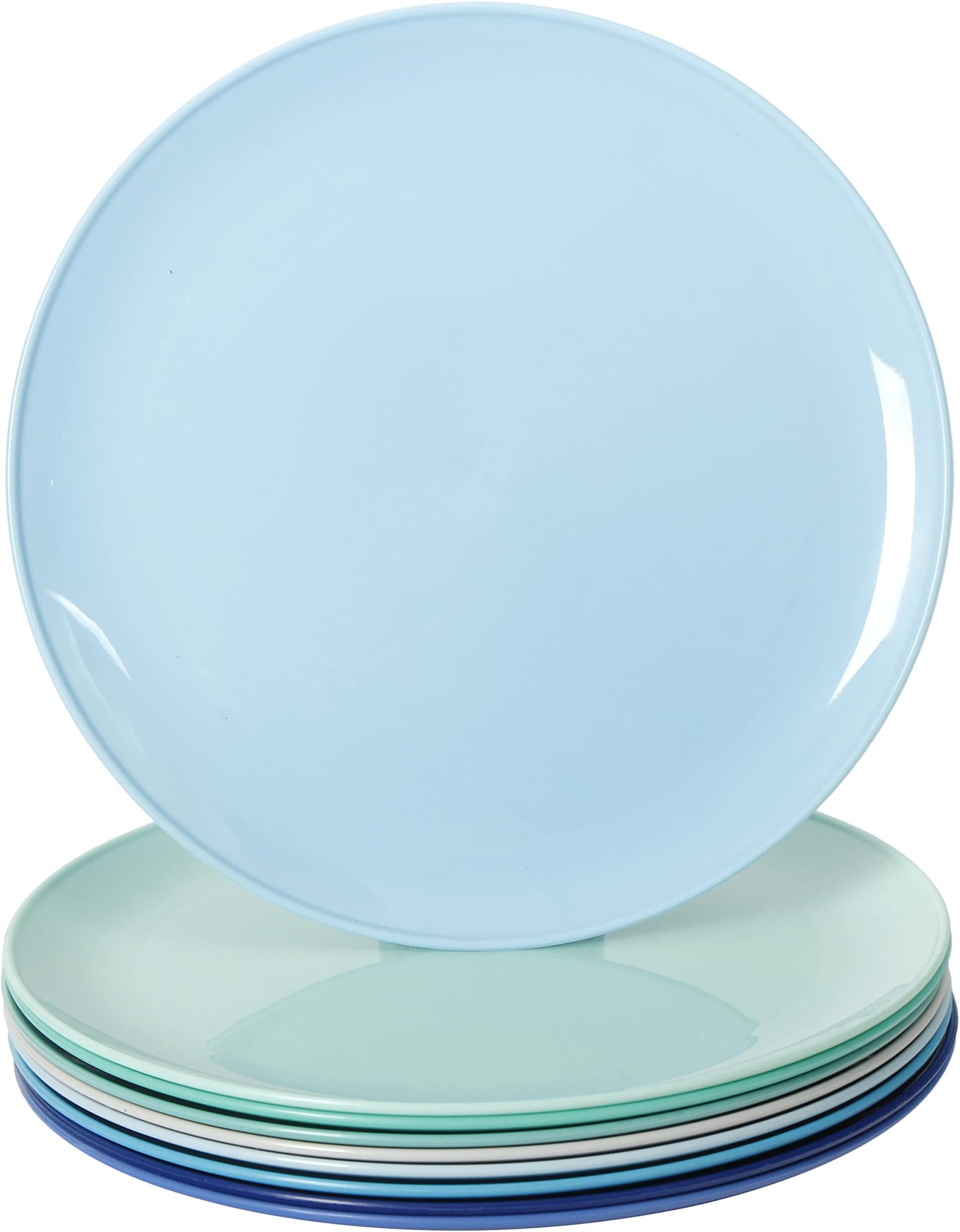 Youngever 9 Stück 20CM Große Kunststoff Teller, Mehrweg Plastik Teller ...