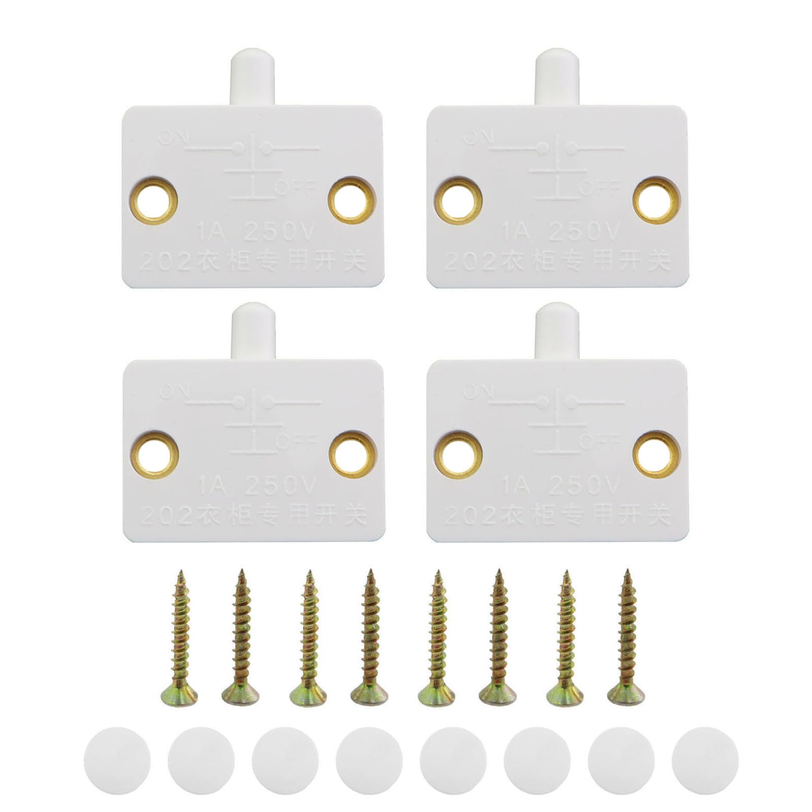 Guifeng 4PCS White Wardrobe Door Control Switch Bedside Cabinet Cabinet ...