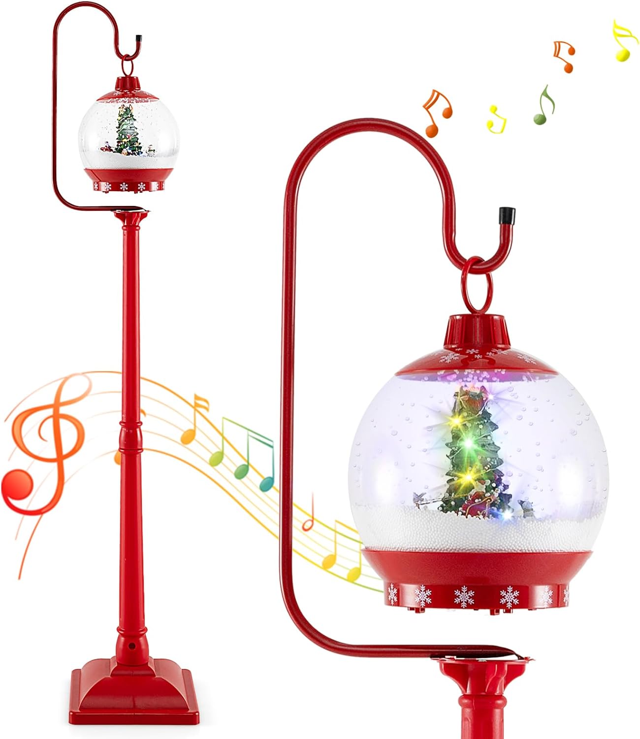 Amazon.com: Goplus 68 Inch Musical Christmas Street Lamp, Festive Lamp ...