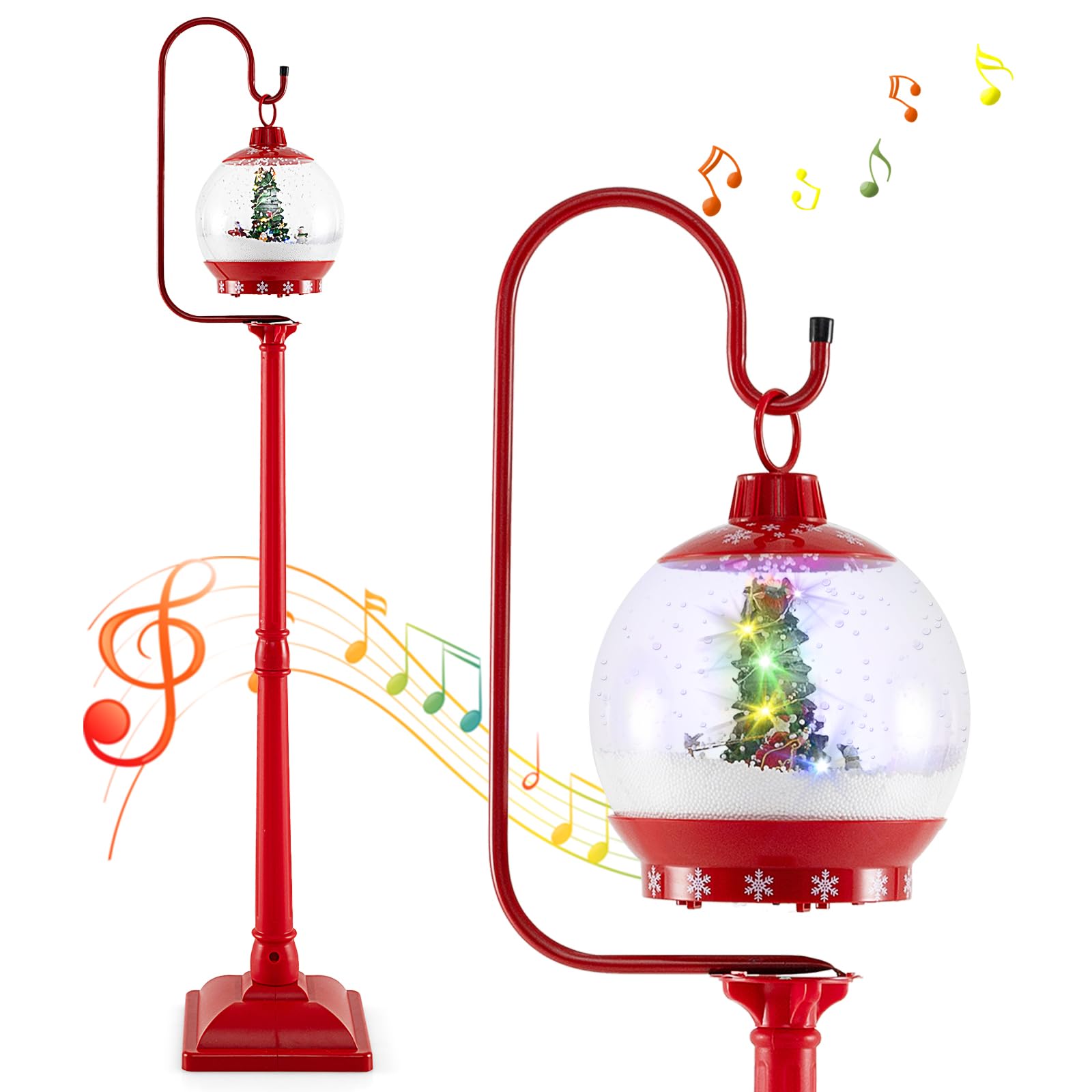 Amazon.com: Goplus 68 Inch Musical Christmas Street Lamp, Festive Lamp ...