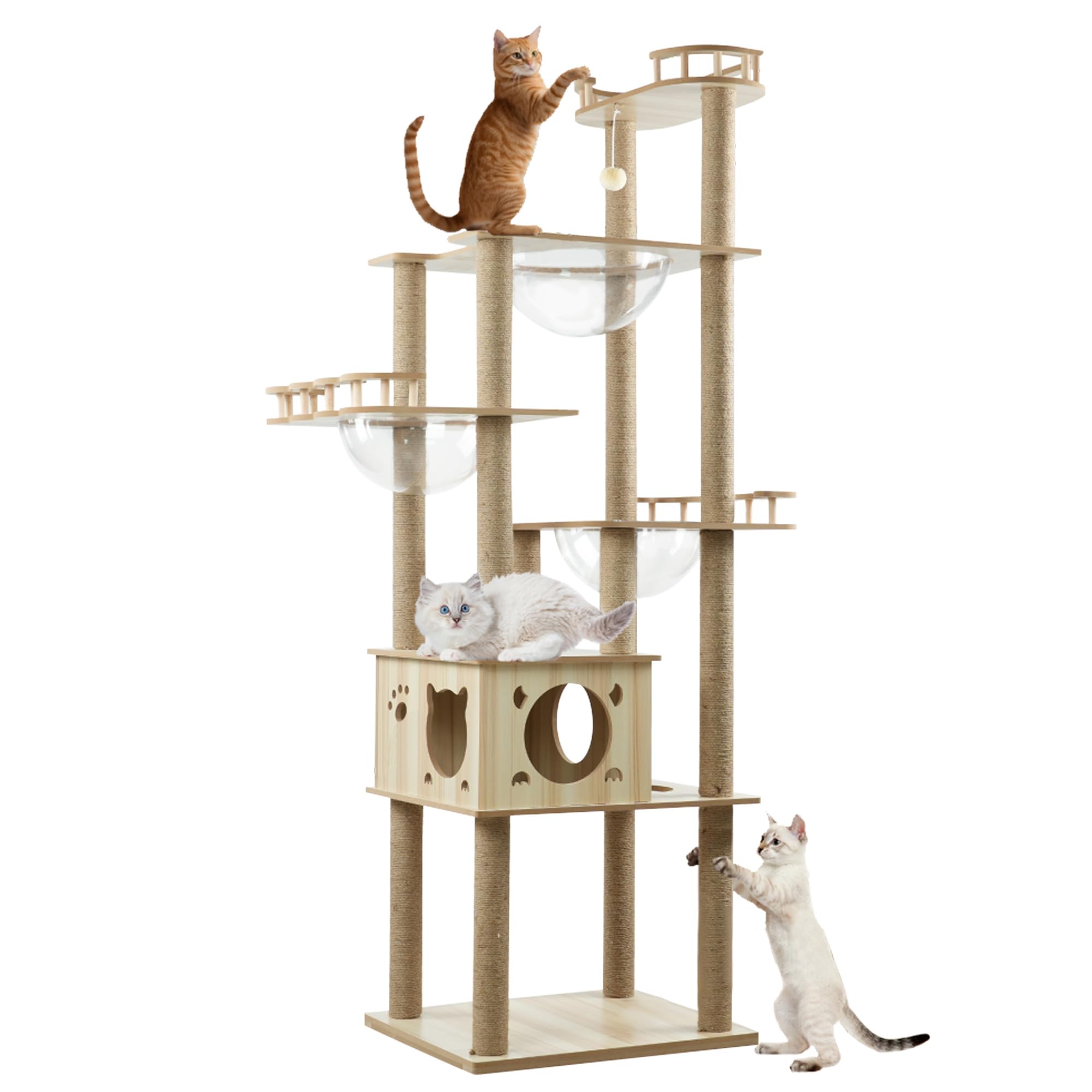 Amazon.com : AORTD Tall Cat Tree,76-Inch Cat Tower for Indoor Cats ...