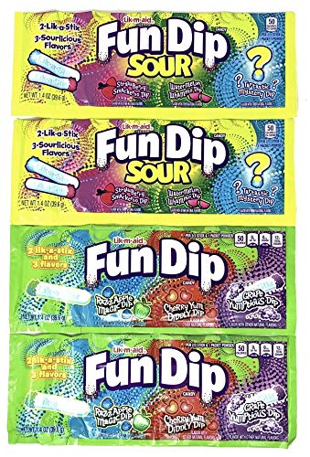 Fun Dip Candy Variety of 2 - Original & Sour, 6 flavors (2 of Each Pack ...