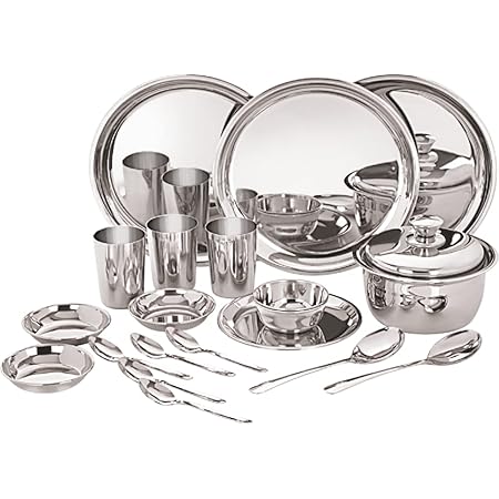Neelam Stainless Steel Premium 36 pcs Dinner Set : Amazon.in: Home ...