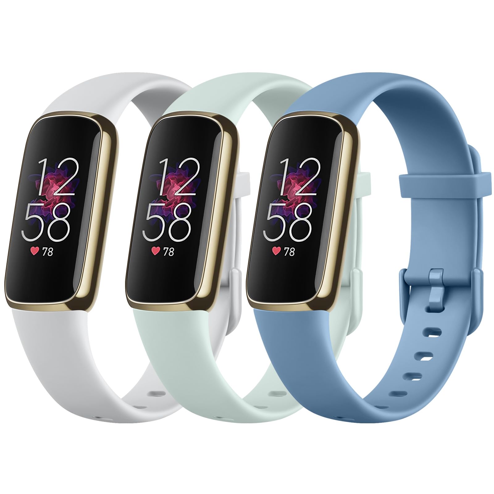 Oumida Pack 3 Straps Compatible with Fitbit Luxe Strap for Women Men ...