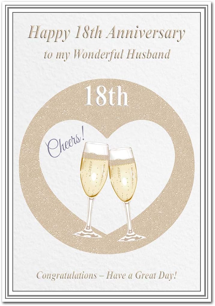 18th Wedding Anniversary cards 18 Eighteen Year Unique Happy Greeting ...