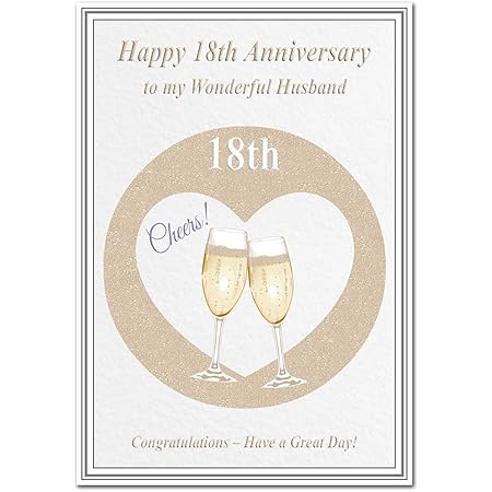 On Your 18th Wedding Anniversary Card - 18 Years – Porcelain ...