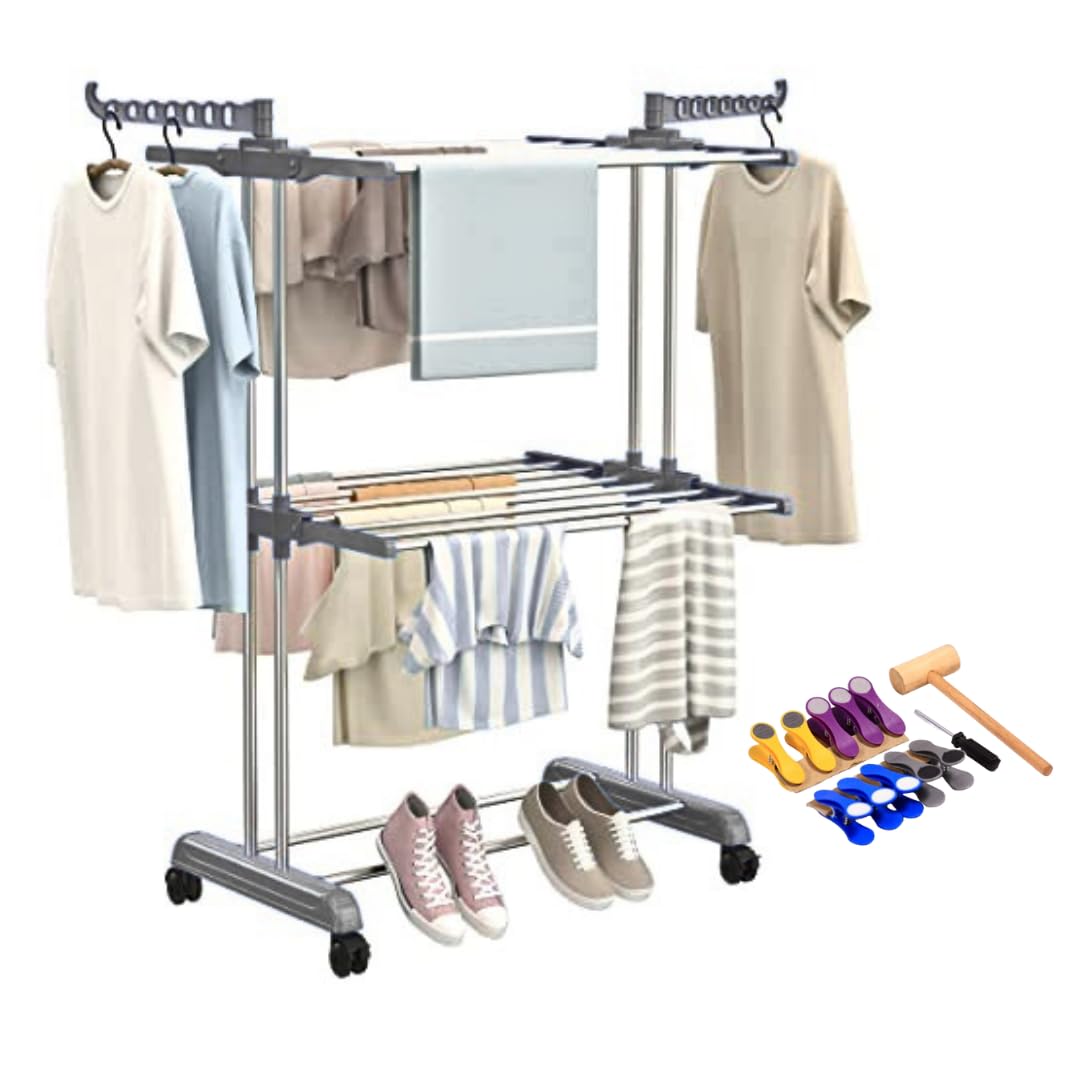 INN-VENTORE 2 Layer Heavy Duty All Season Cloth Drying Stand/Space ...