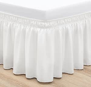 Amazon.com: RIMELA White Bed Skirt King Size 12 Inch Drop, Wrap Around ...