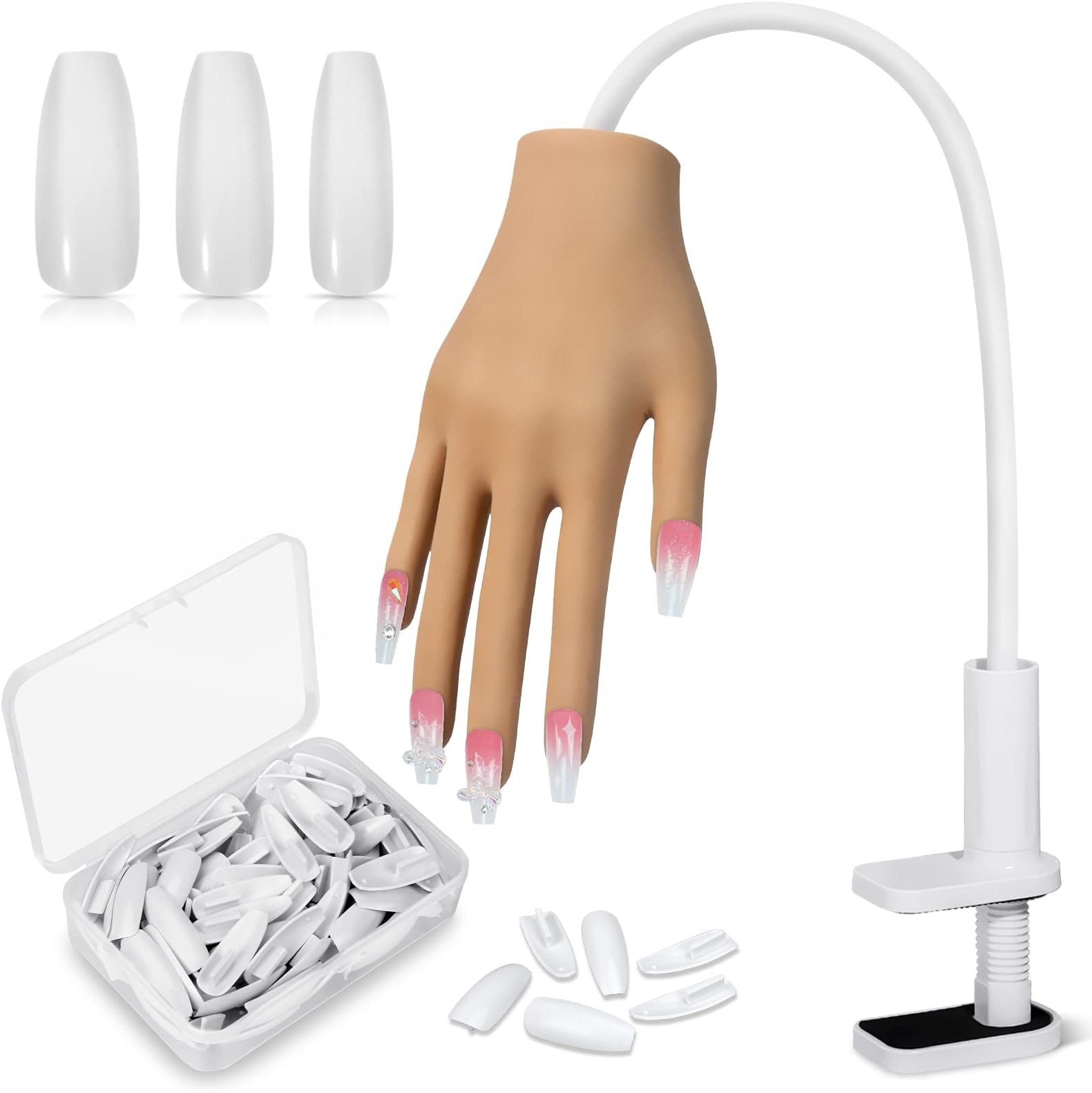 Amazon.com: Practice Hand for Acrylic Nails, Flexible Movable Nail ...
