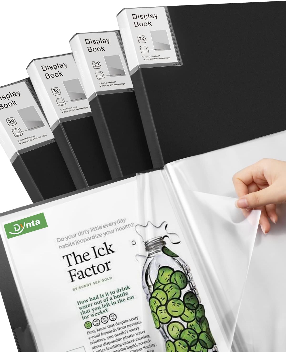 Amazon.com : Folder with Plastic Sleeves 2 Packs 11"x14" Black ...