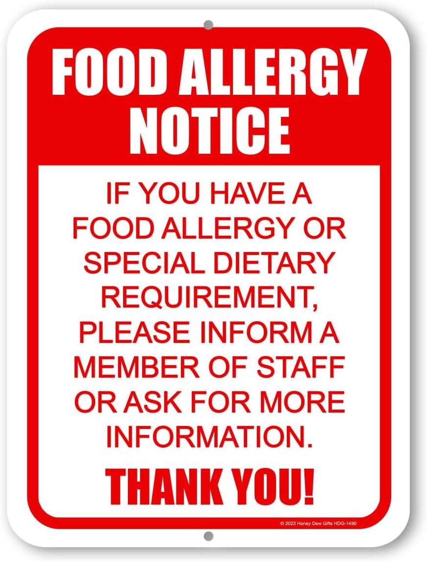 Amazon.com: Honey Dew Gifts, 9x12 inch Metal Warning Signs - Food ...