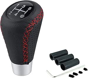Amazon.com: Lunsom 5 Speed Shift Knob, Leather Gear Shifter Knob Alloy Shifting Lever Head ...