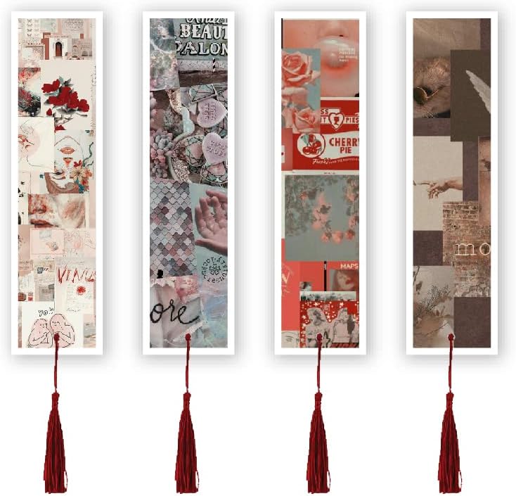 woopme® Set of 4 Printed Abstract Vintage News Paper Theme Bookmark ...
