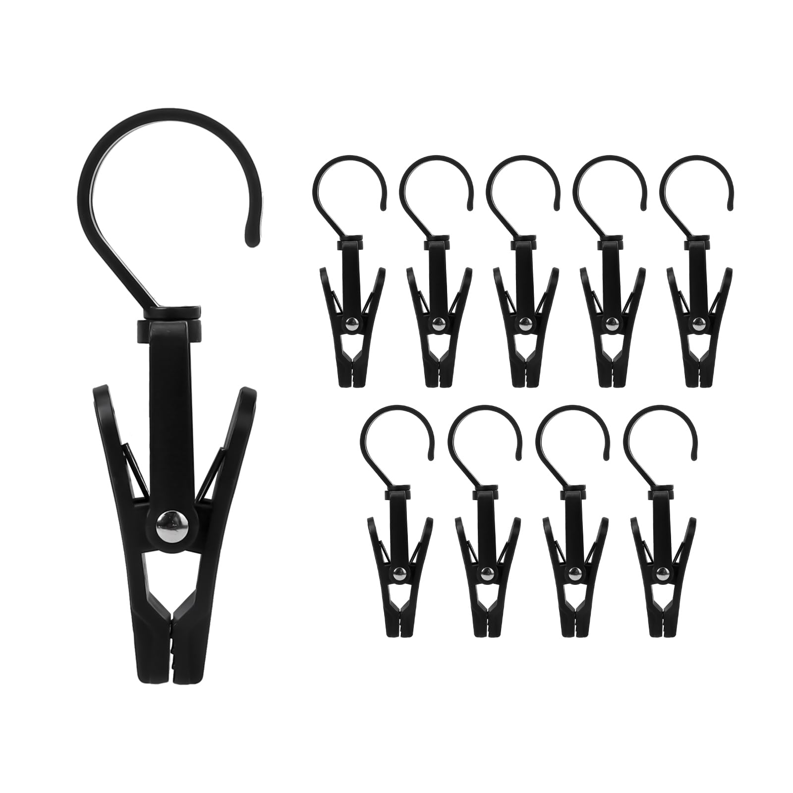 Amazon.com: LALALIVABLE 10 Pack Laundry Hooks with Clips 360°Rotating ...