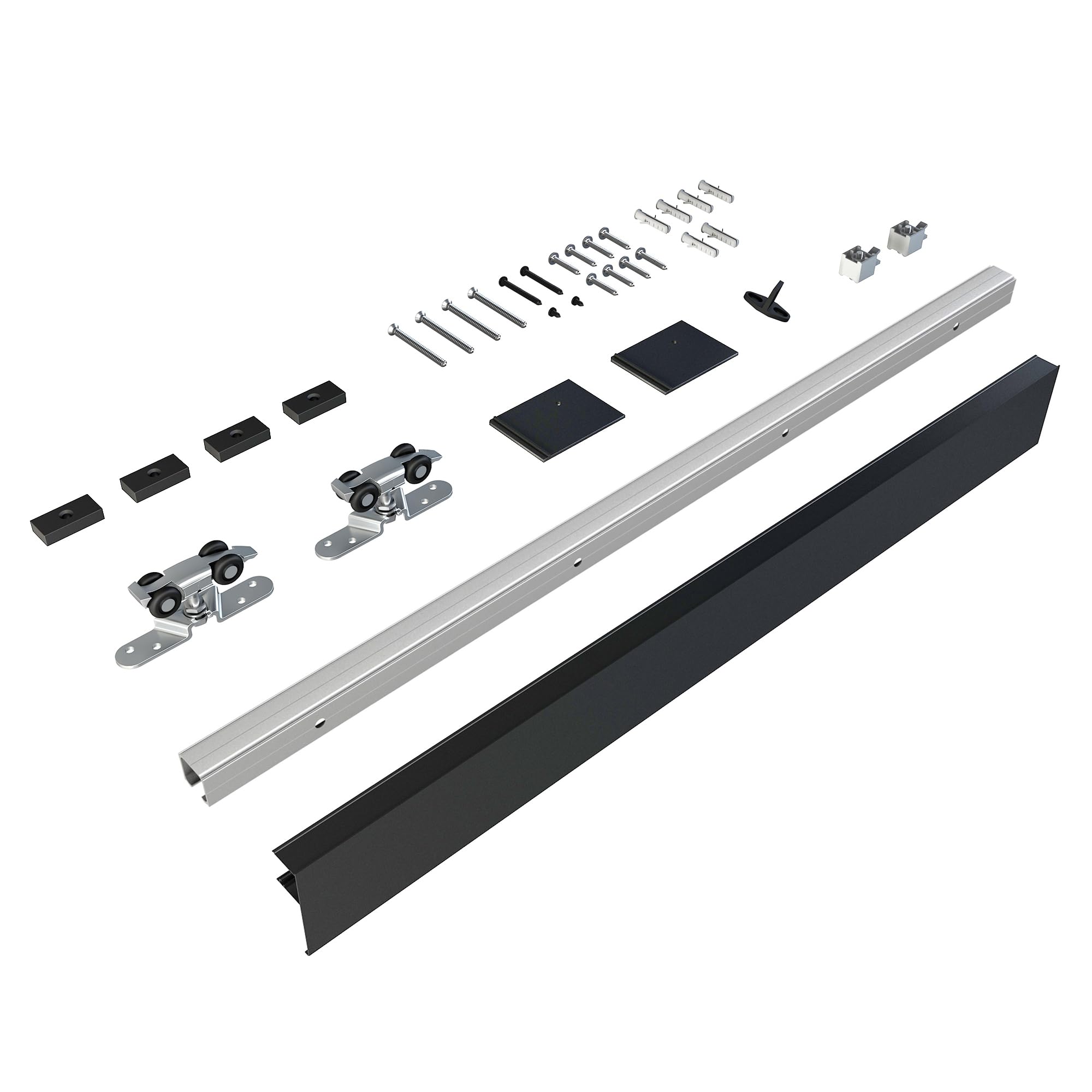 Amazon.com: JUBEST 5FT Sliding Barn Door Hardware Track Kit, Aluminium ...