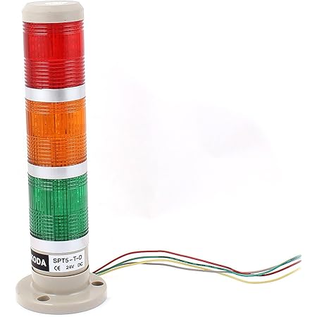 Amazon.com: uxcell® DC 24V 3 LED Red Green Yellow Lamp Industrial Signal Tower Light ...