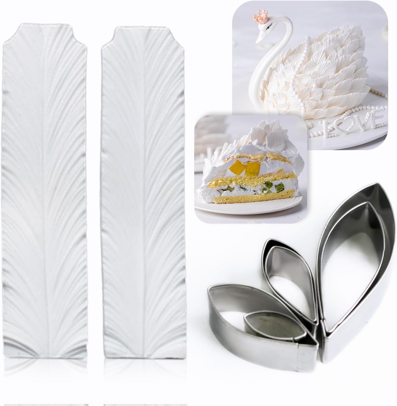 Amazon.com: KALAIEN Feather Candy Molds for Baking, 2 Pcs Craft Art ...