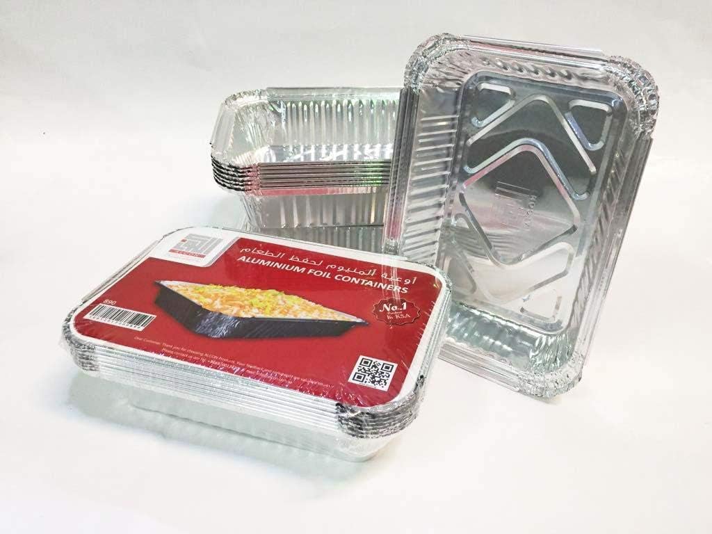 Alcon Aluminium Foil Container 727 ML With Lid (Pack of 8 Pcs): Buy ...