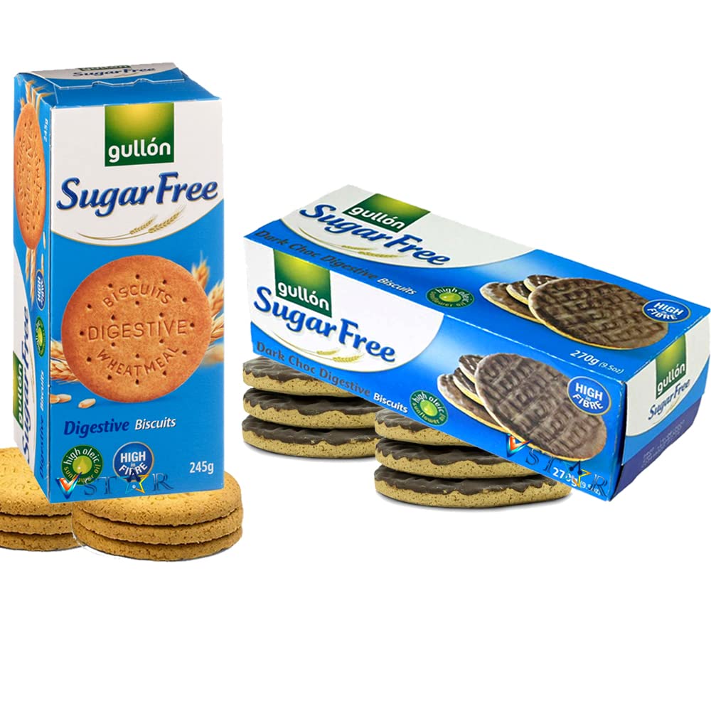 Sugar Free Digestives Biscuit 245g & Dark Chocolate Digestives 270g ...