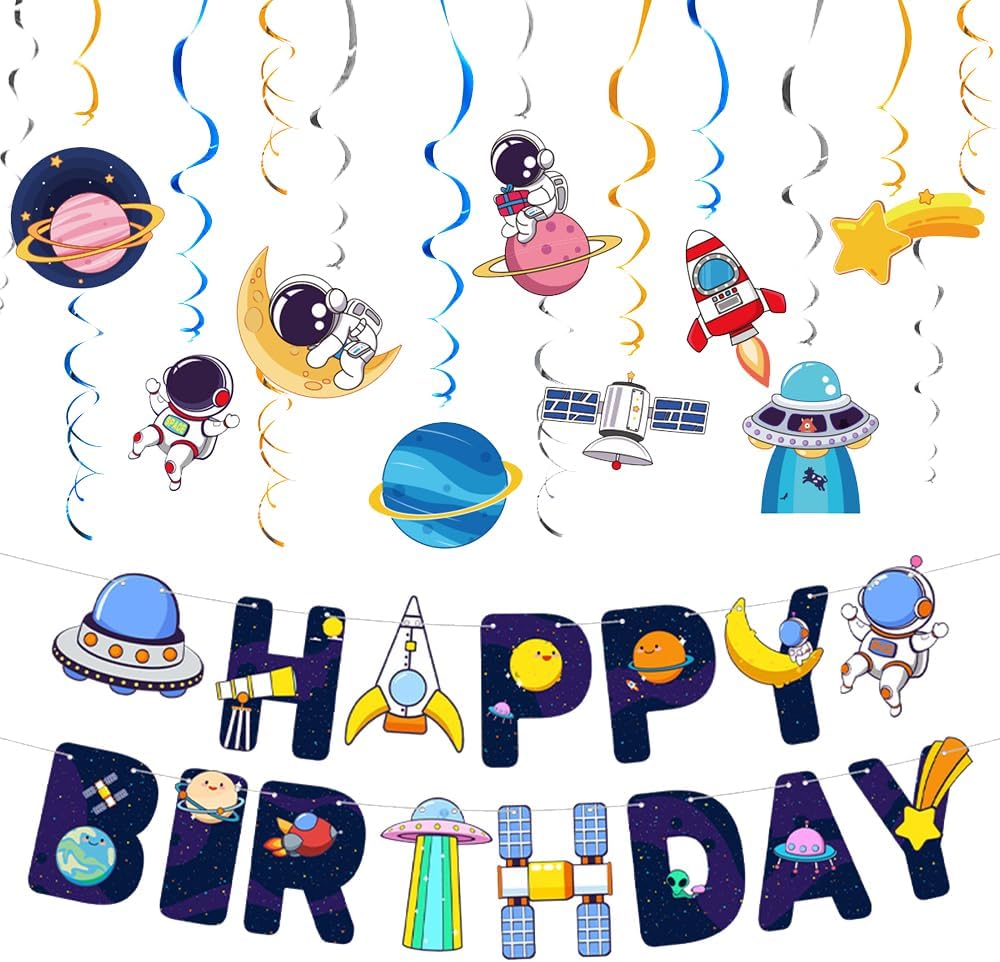 Amazon.com: Outer Space Party Decorations Set, Space Birthday Party ...