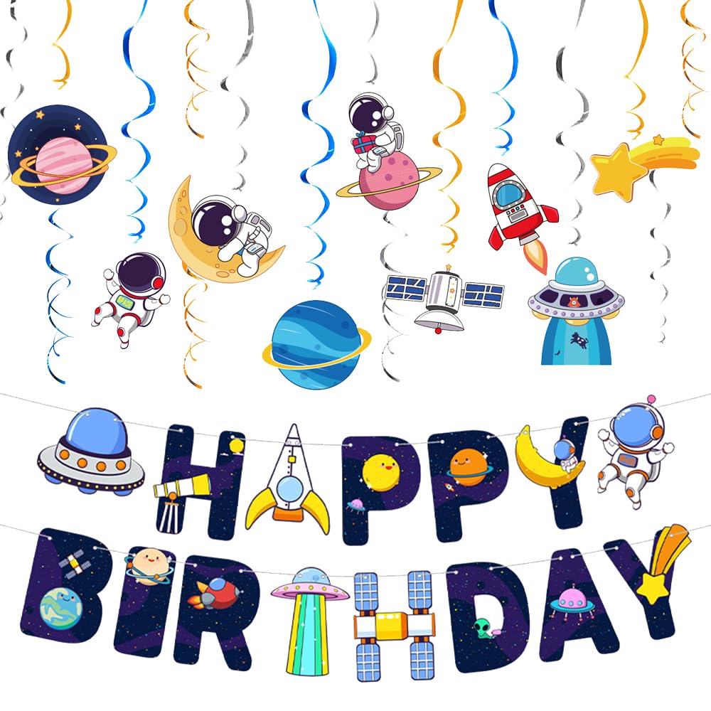Amazon.com: Outer Space Party Decorations Set, Space Birthday Party ...