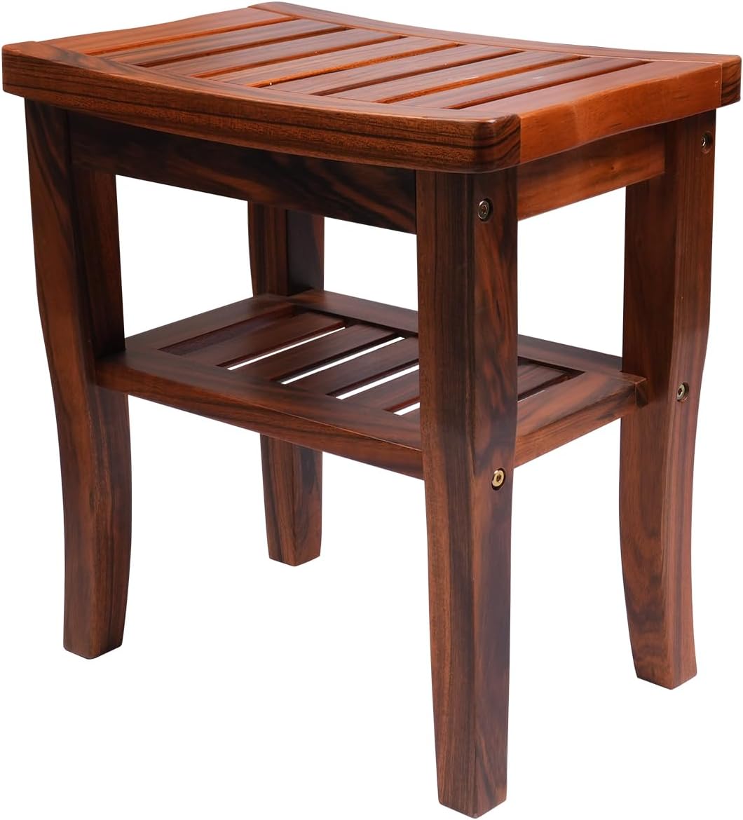 Amazon.com: Graceware Teak Shower Bench, Shower Benches for Inside ...
