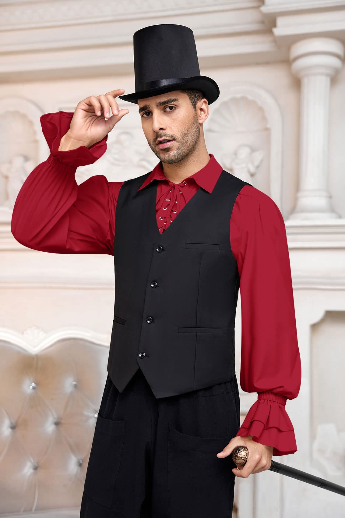 Snapklik.com : Mens Pirate Viking Shirt Colonial Ruffle Puffy ...