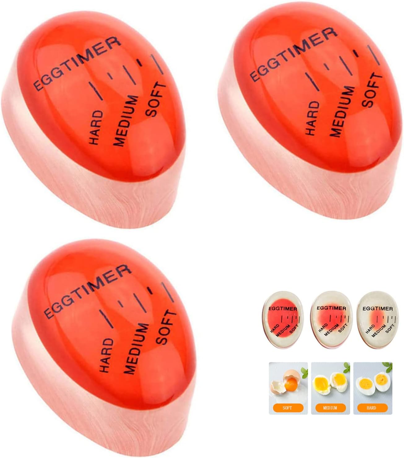 Gourmetly Eieruhr, für ins Wasser, mit Farbwechsel, lustiger Egg Timer ...