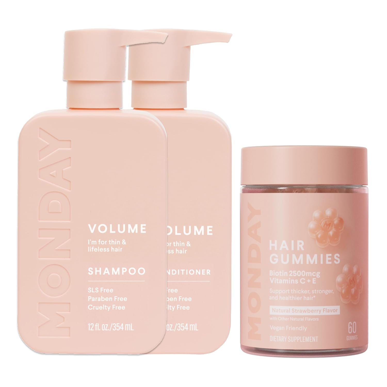 Amazon.com : MONDAY HAIRCARE Volume Shampoo + Conditioner Set (12oz ...