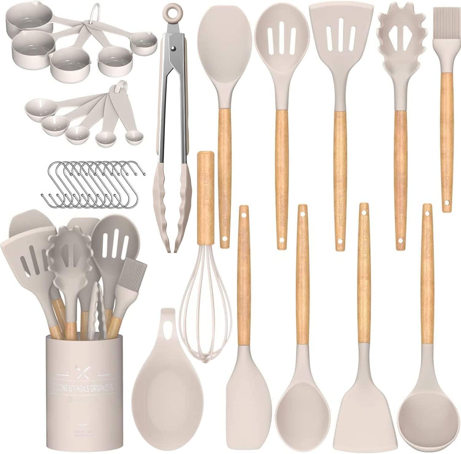 Amazon.com: White Silicone Cooking Utensils Set – 11 Pcs Nonstick ...