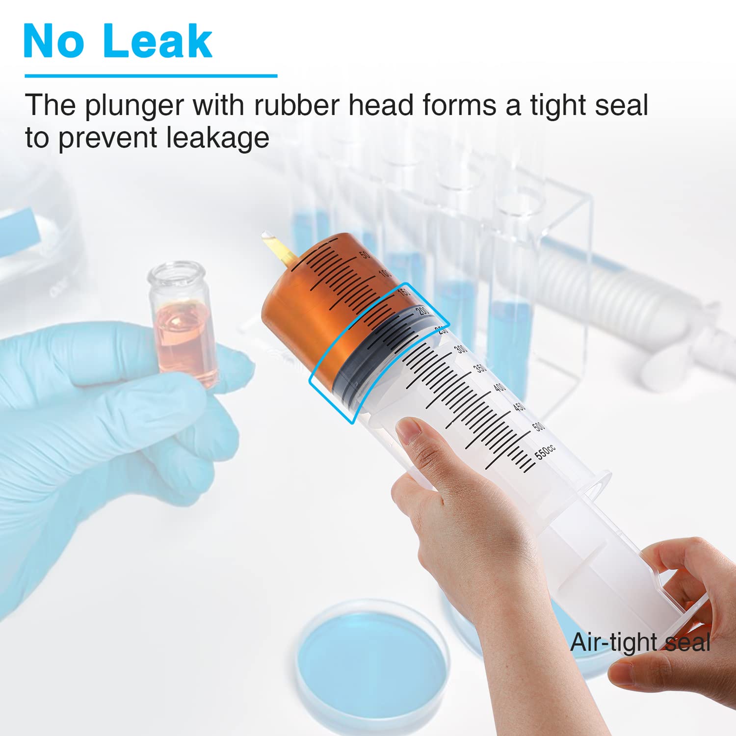Snapklik.com : Creahub 2 Pcs 500ml Large Syringe, Plastic Syringe For ...