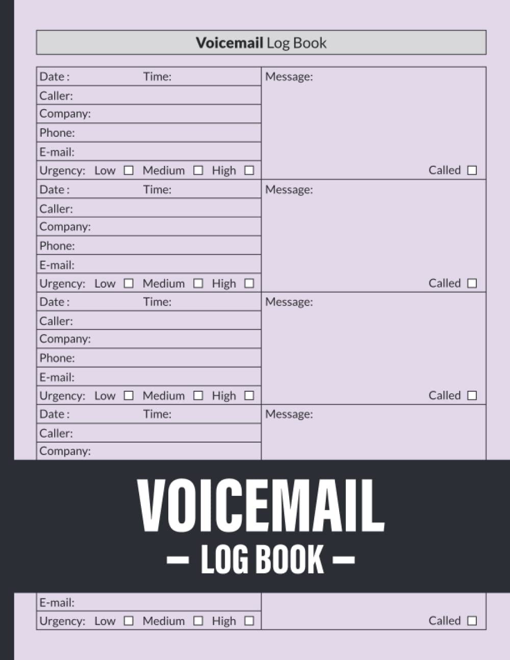 Amazon.com: Voicemail Log Book: Simple Phone Call and Voicemail ...