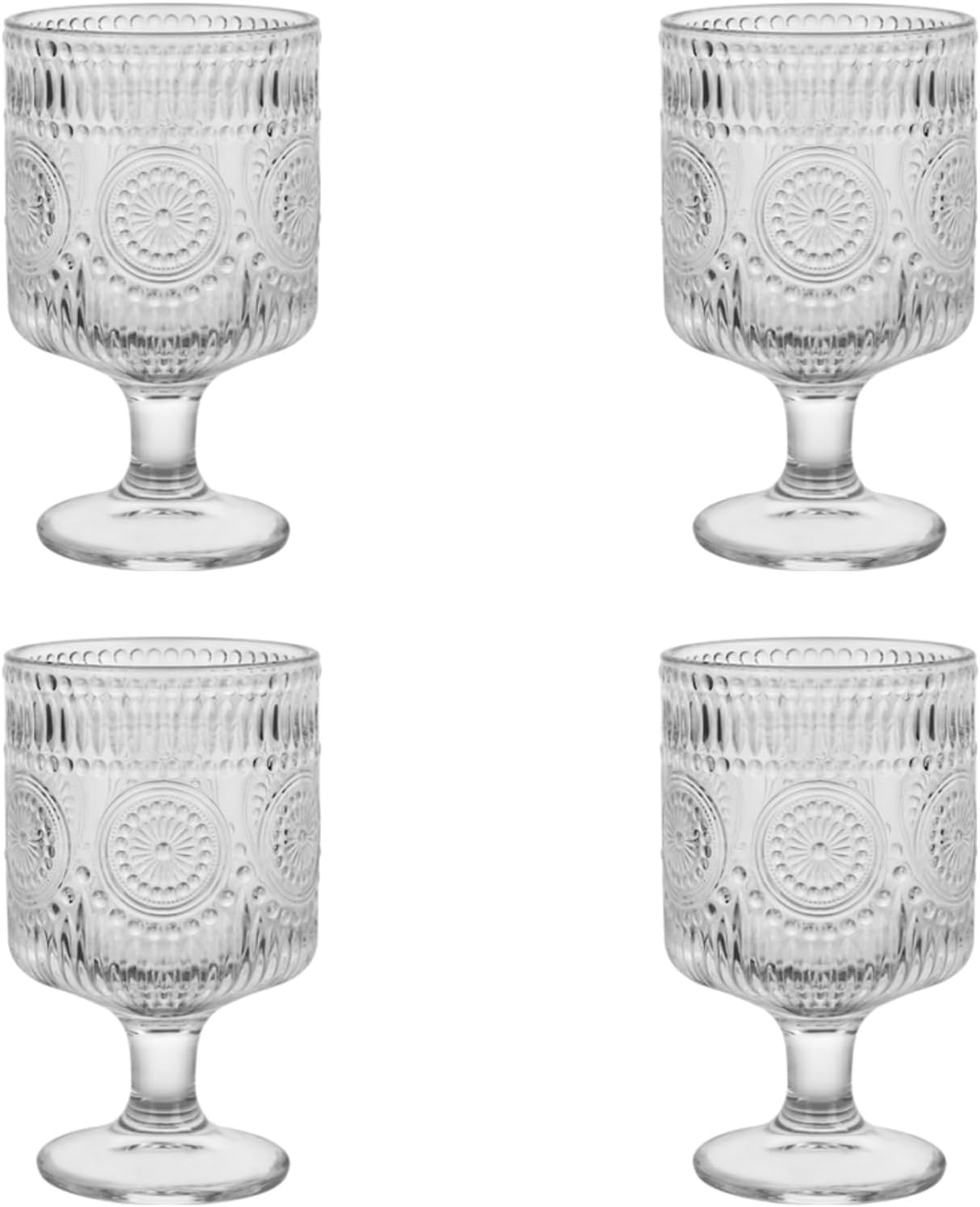 Amazon.com | BTGLLAS Classic Set of 4 Goblets Glasses - Vintage ...