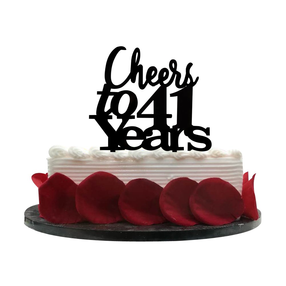 Buy Cheers To 41 Years Cake Topper 41st Birthday Wedding Anniversary