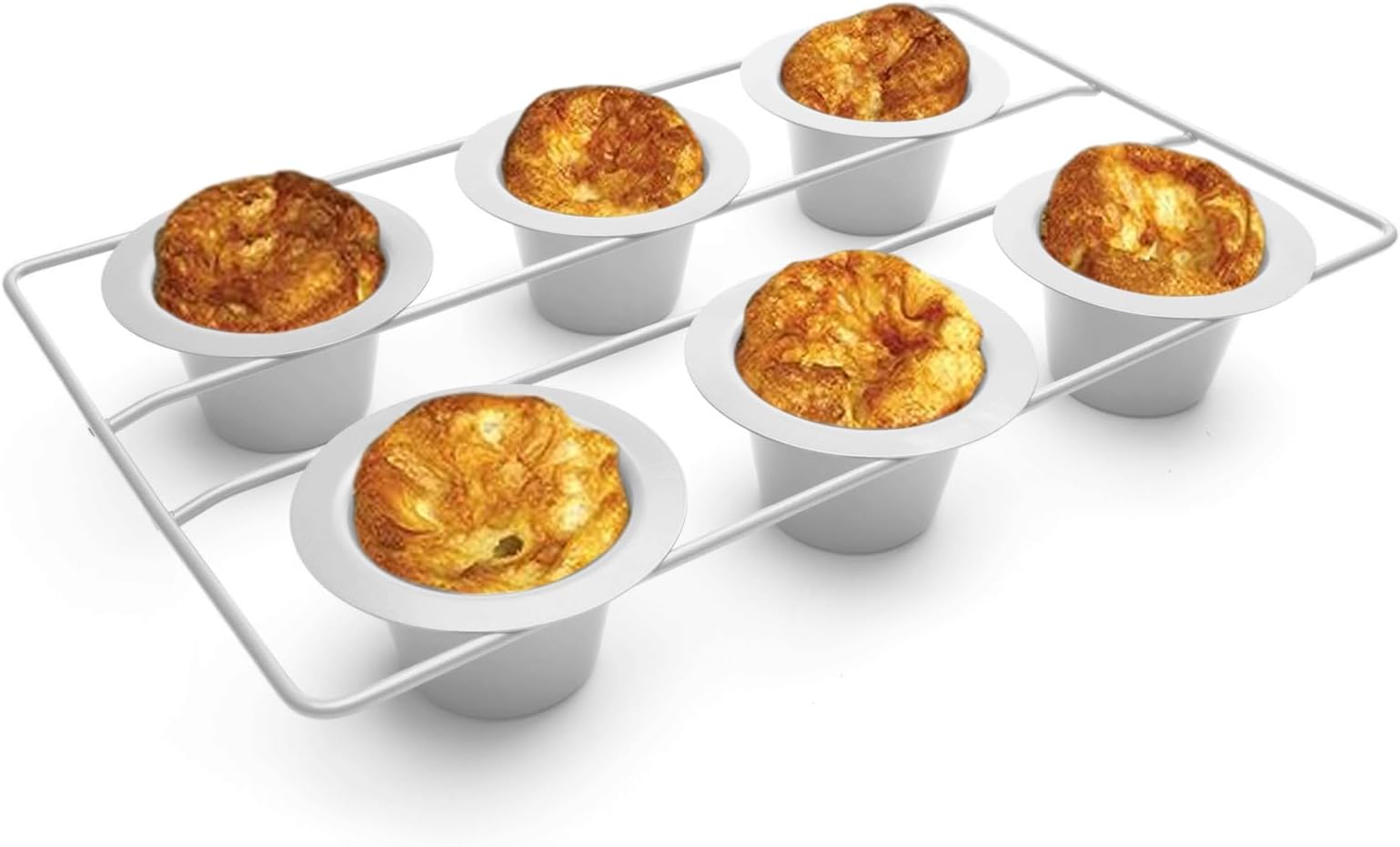 Amazon.com: Chicago Metallic Gourmet Ware Popover Pan 6 Cavity, 16-Inch ...