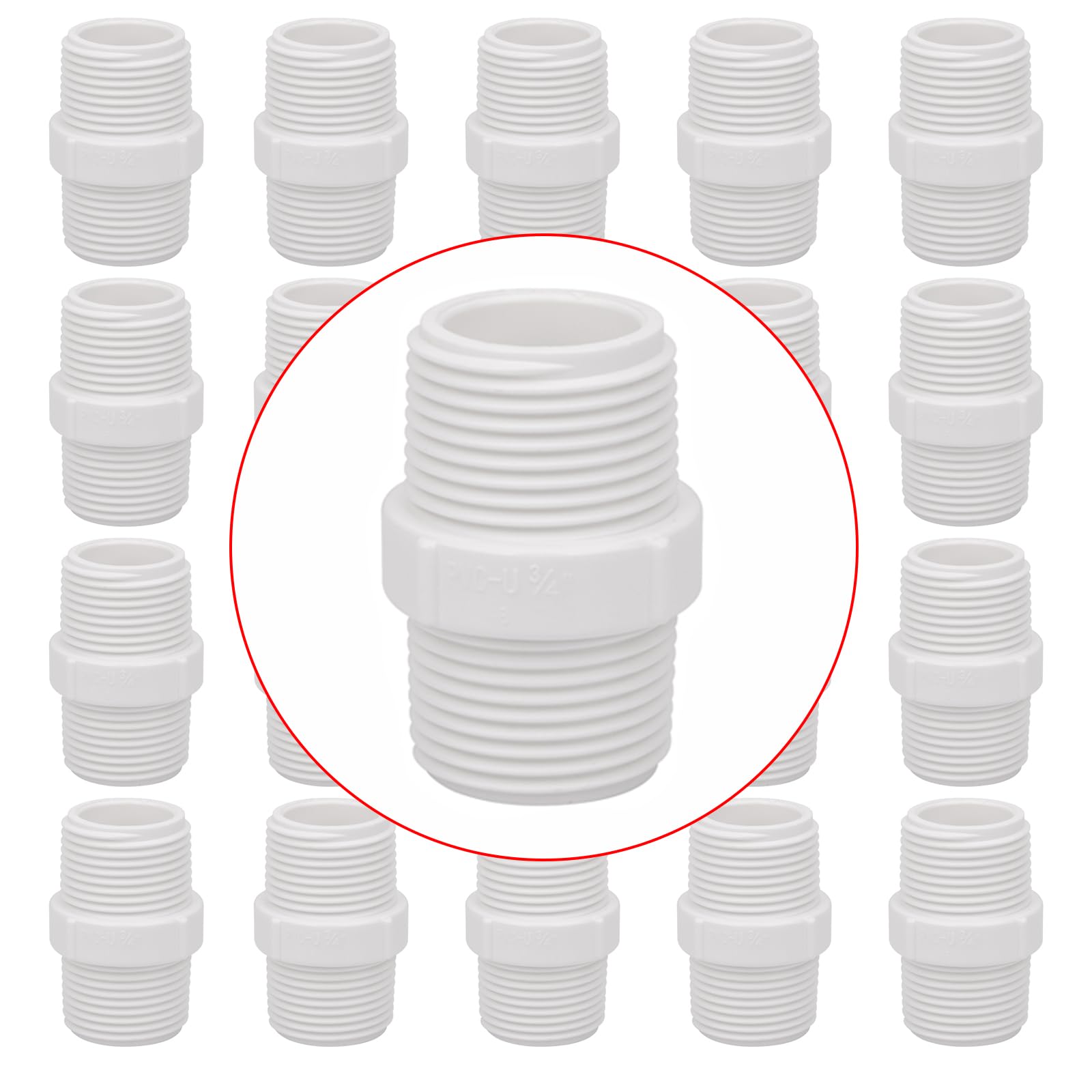 Snapklik.com : 20Pack 3/4 Inch PVC Nipple Male Thread Coupling Adapter ...