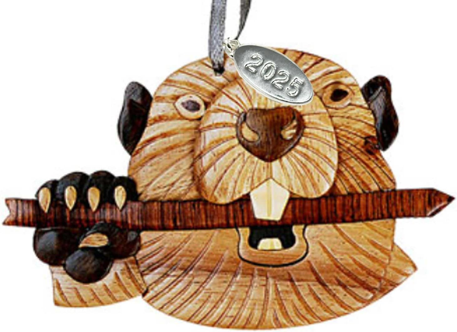 Amazon.com: GRAPHICS & MORE Beaver Chomping Wood Wood Christmas Tree ...