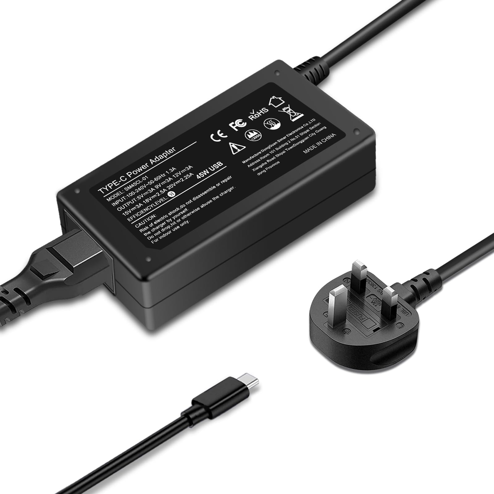45W USB C Laptop charger,Chromebook Charger Compatible with HP Lenovo ...