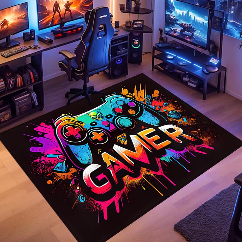 Amazon.com: Gaming Rug for Boys Room - Gaming Carpet for Boys Bedroom ...