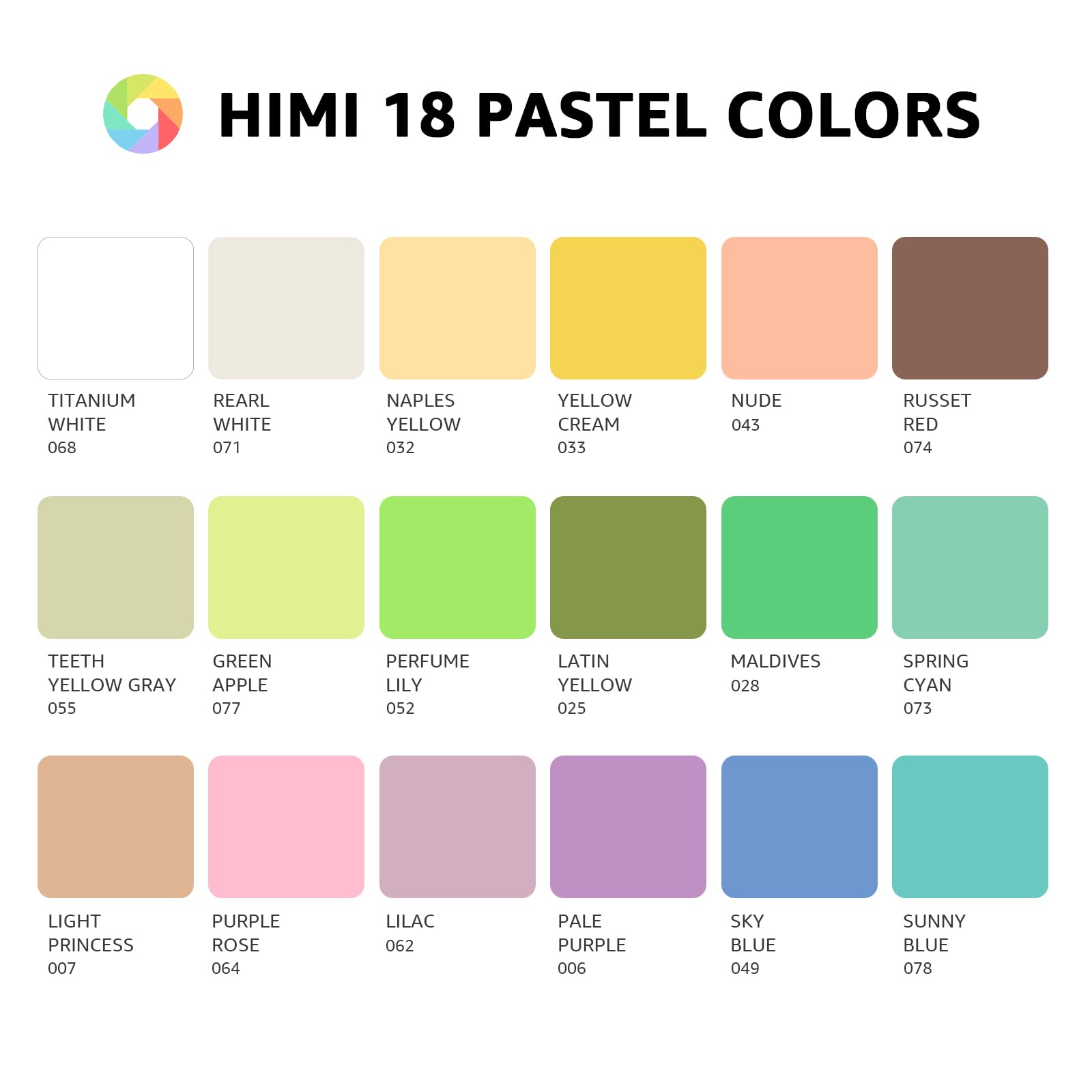 Snapklik.com : HIMI Pastel Gouache Paint Set, 18 Pastel Colors X 30ml/1oz