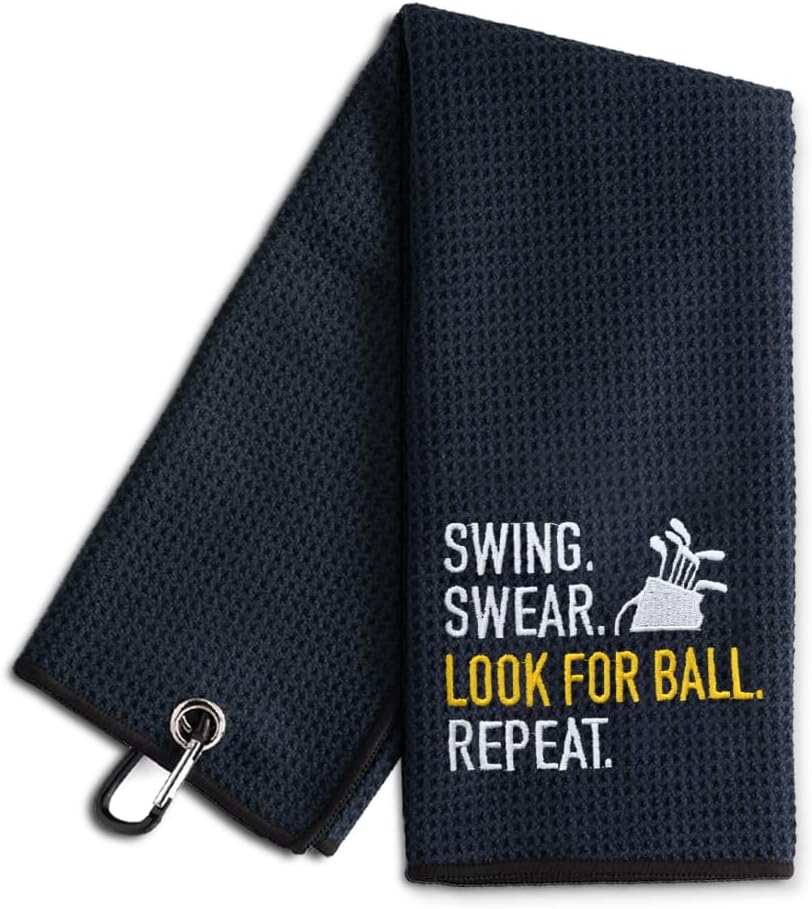 Amazon.com: WUUCKOO Swing Swear Look for Embroidered Golf Towel, Funny ...