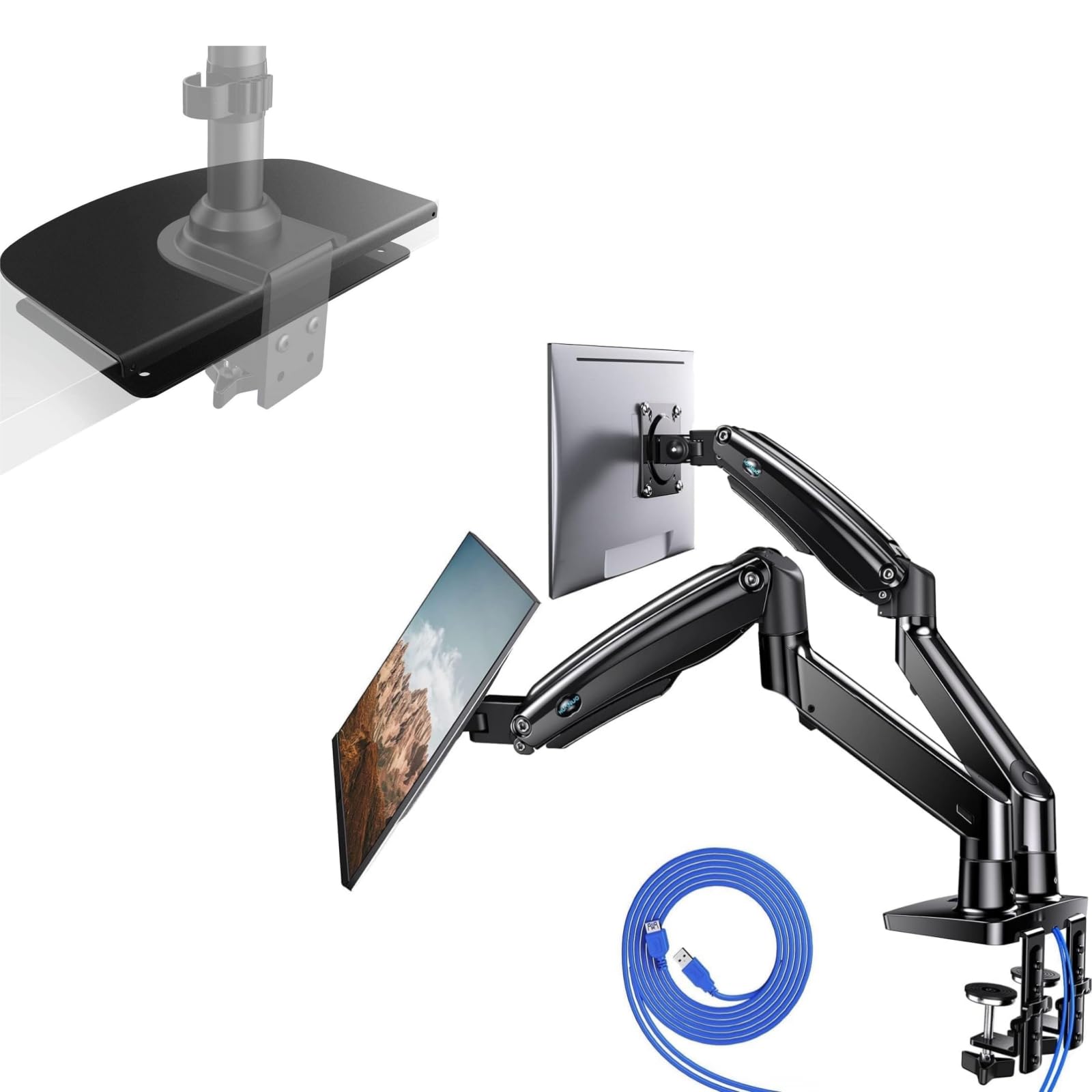 Amazon.com: HUANUO Dual Monitor Stand for 13 to 35 inch, Steel Monitor ...