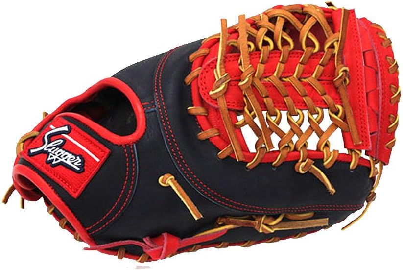 Amazon | 久保田スラッガー KSF-233 レッド×KSブラック 軟式用ファーストミット 珍しいアミアミ仕様です GTK湯もみ型付け ☆左投げ用☆ | 久保田スラッガー | グラブ・ミット