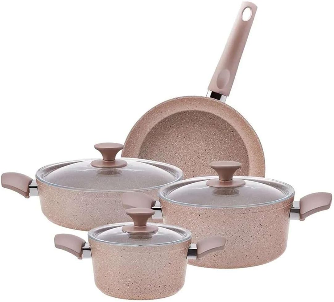Karaca Defne 7-Piece Granite Pots and Pans Set - Biogranite Cookware ...