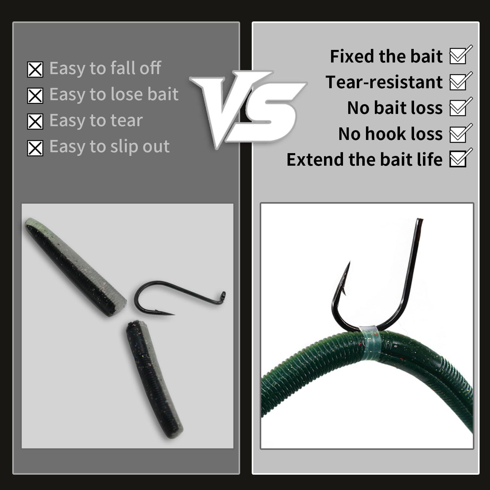 Snapklik.com : FishTrip 210pcs Wacky Worm O-Rings For Wacky Rigging ...