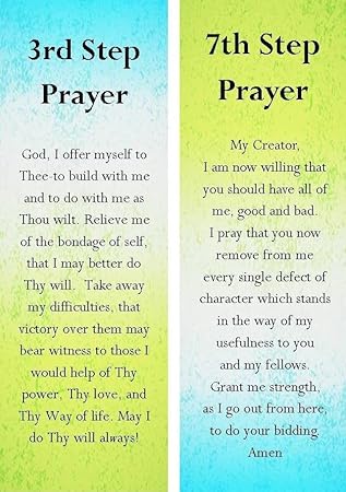 Amazon.com: Alcoholics Anonymous 3rd & 7th Step Prayers 10 Bookmarks ...