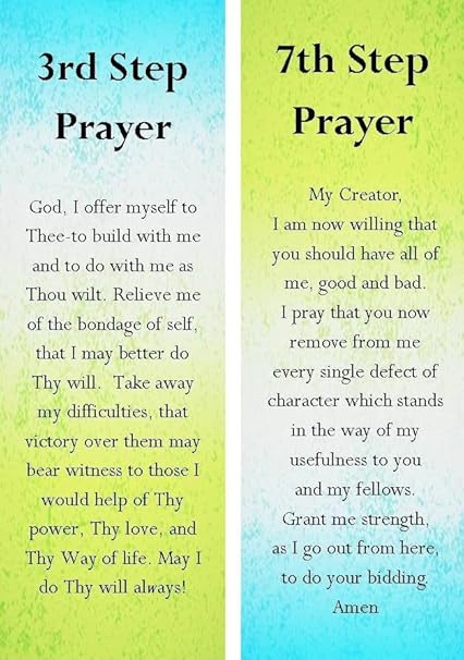 Amazon.com: Alcoholics Anonymous 3rd & 7th Step Prayers 10 Bookmarks ...