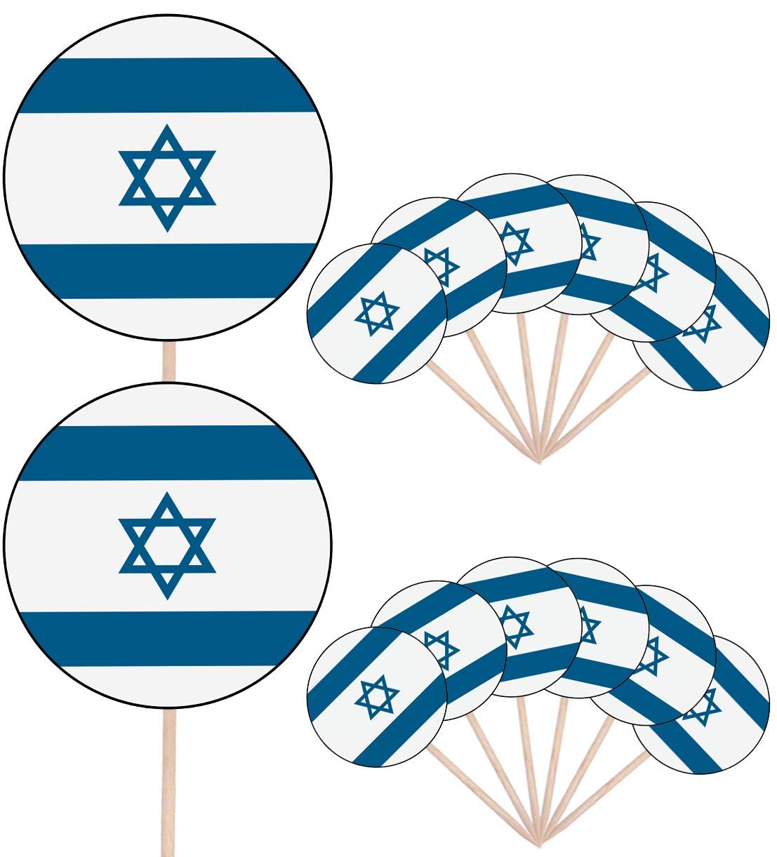 AK Giftshop Israel Flag Party Food Cake Cupcakes Picks Sticks Flags ...