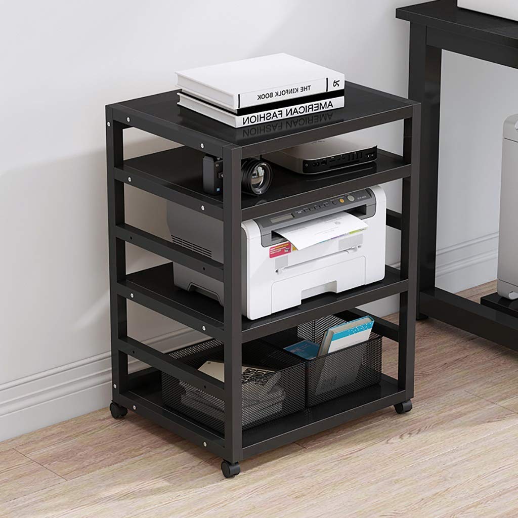 Buy JHSHENGSHI TV Stands 4-Tier Office Rack with 4 Pulleys, Printer ...